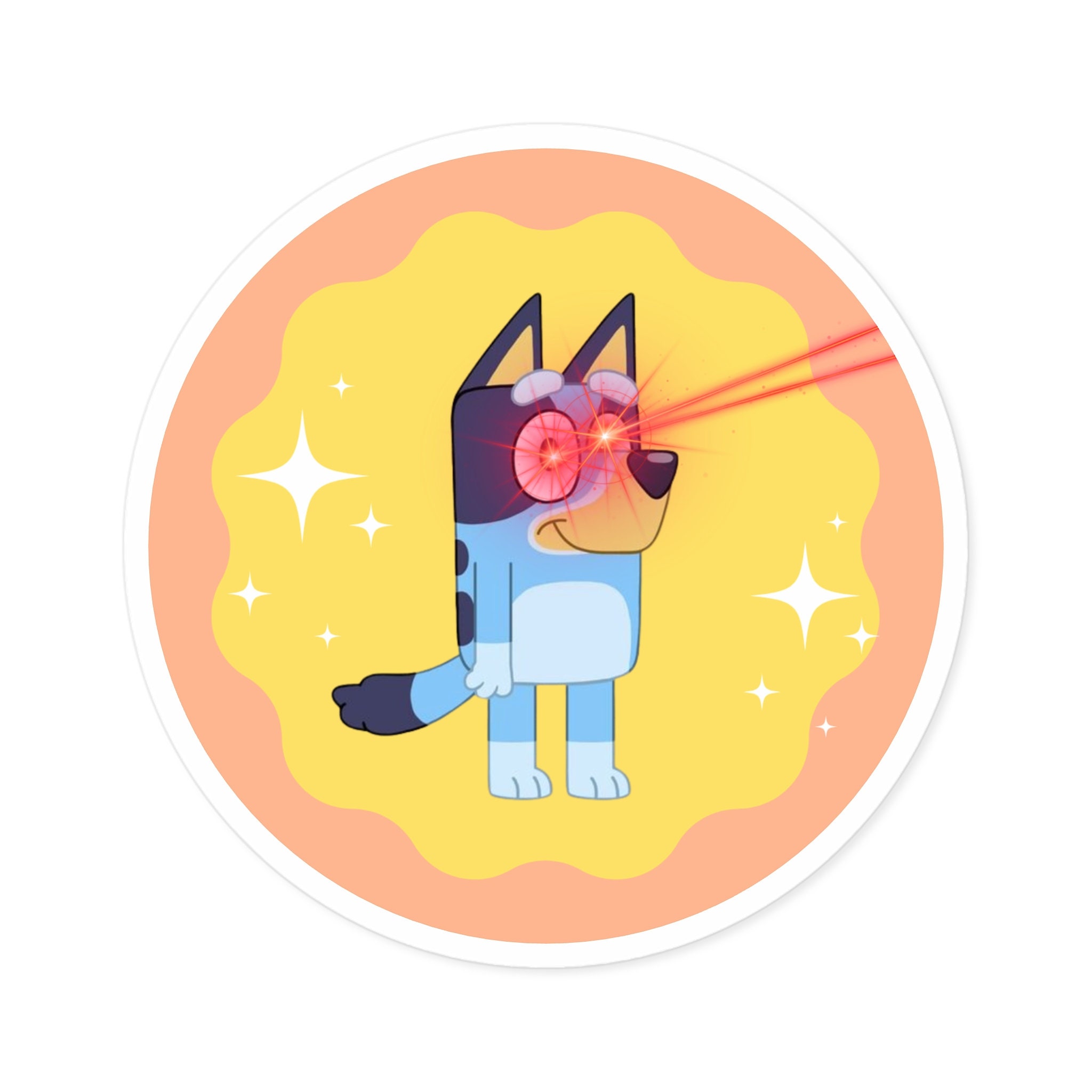 Laser Beam Eye Bluey Cute Sticker - Etsy