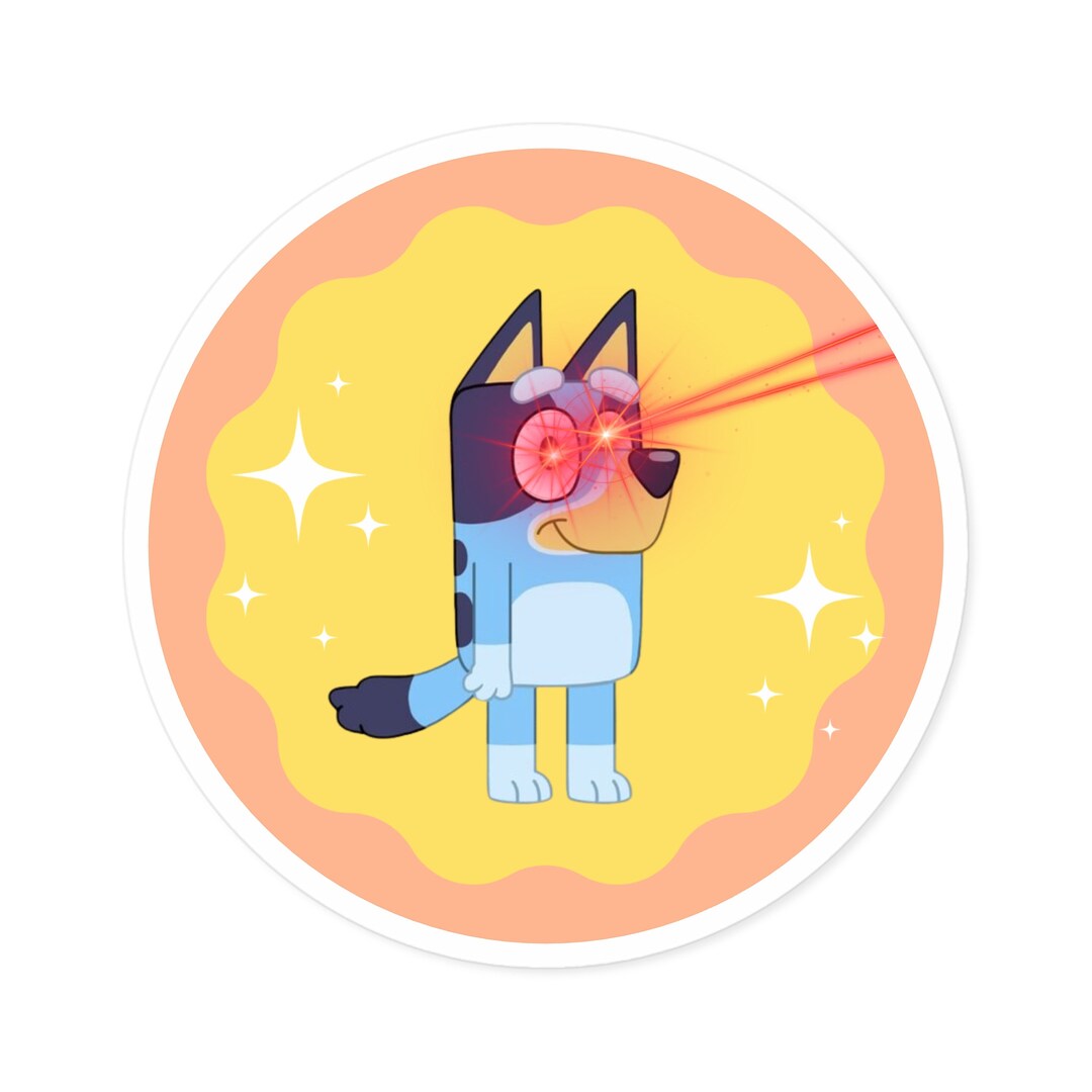 Laser Beam Eye Bluey Cute Sticker - Etsy