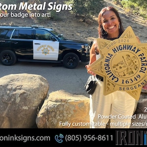 Custom CHP Badge Sign – Personalized Metal Wall Art, Retirement Gift - Etsy