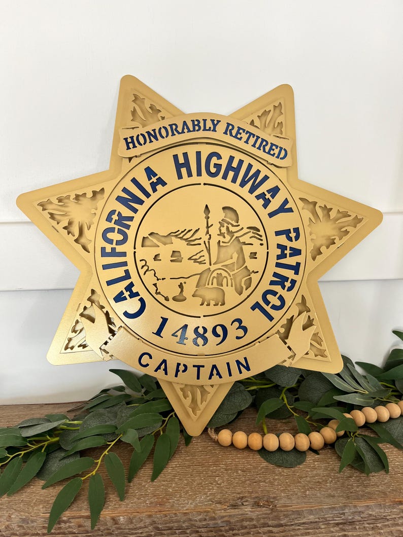 California Highway Patrol (CHP) Badge With Custom Rank and ID Number - Etsy