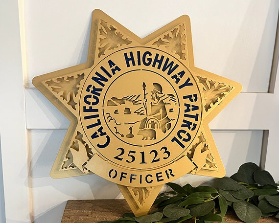 California Highway Patrol CHP Badge With Custom Rank and ID Number - Etsy