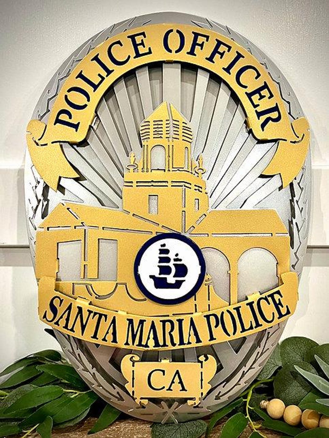 Santa Maria Police Badge - Etsy