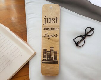 Laser Cut Bookmarks Just One More Chapter Reading Wooden Bookmarks Book ...