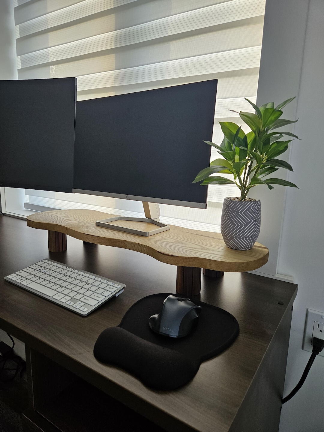 Wood Monitor Riser for Office Desk Gift for Boss Home Office Gift for ...