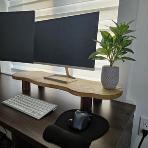 Wavy Monitor Stand From Wood Monitor Riser for Office Accessories for ...