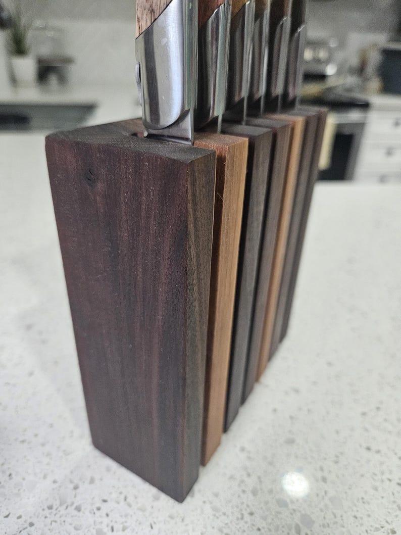 Wood Magnetic Knife Display for Kitchen Decoration for Countertop Knife ...