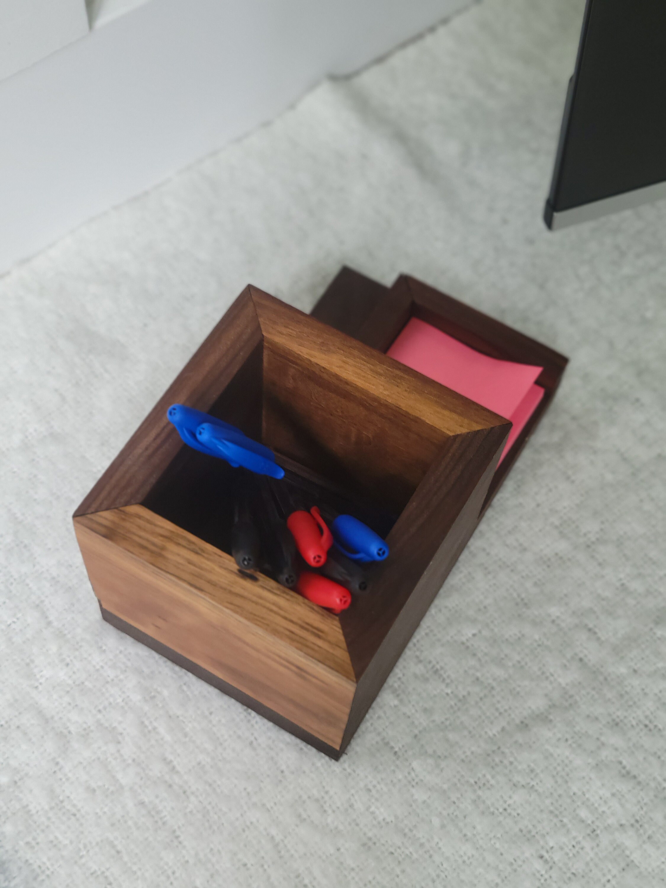 Walnut Wood Sticky Note Holder Office Desk Accessories Wood Pen Holder ...