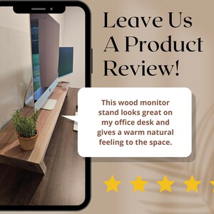 Live Edge Screen Stand From Wood Monitor Riser for Office Accessories ...