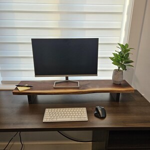 Live Edge Screen Stand From Wood Monitor Riser for Office Accessories ...