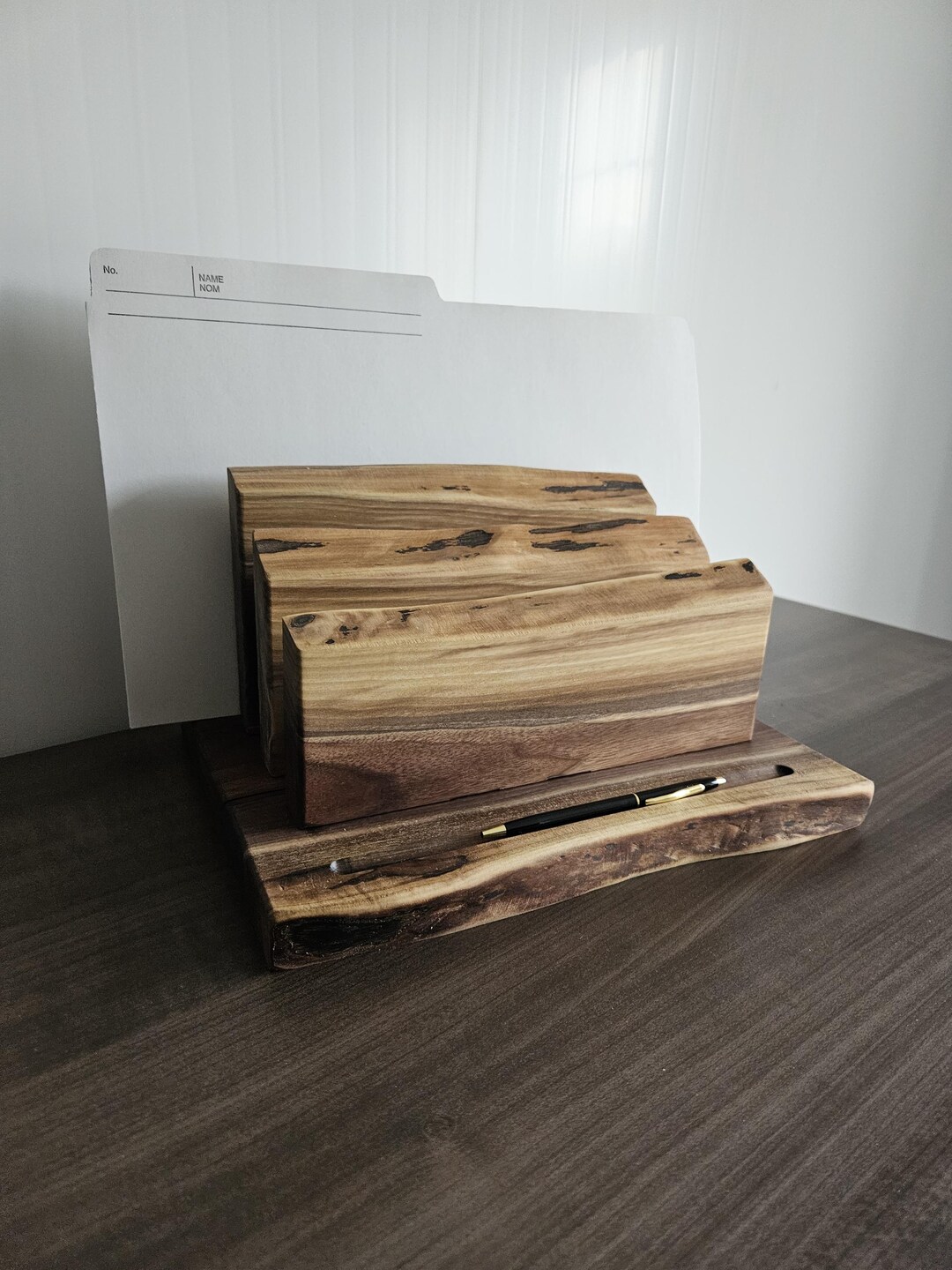 Wooden File Organizer for Office Desk Accessories for Desk Office Decor ...