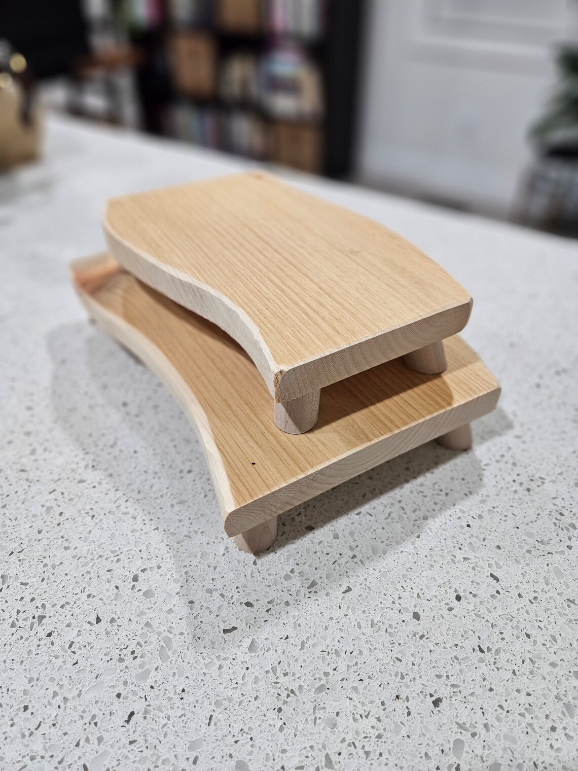 Wavy Plant Stand Wood Plant Riser Wavy Tray for Plant Pot Holder Dining ...