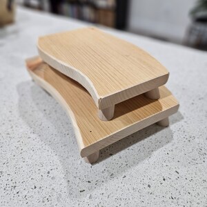 Wavy Plant Stand Wood Plant Riser Wavy Tray for Plant Pot Holder Dining ...