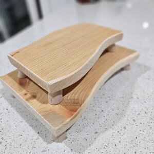 Wavy Plant Stand Wood Plant Riser Wavy Tray for Plant Pot Holder Dining ...