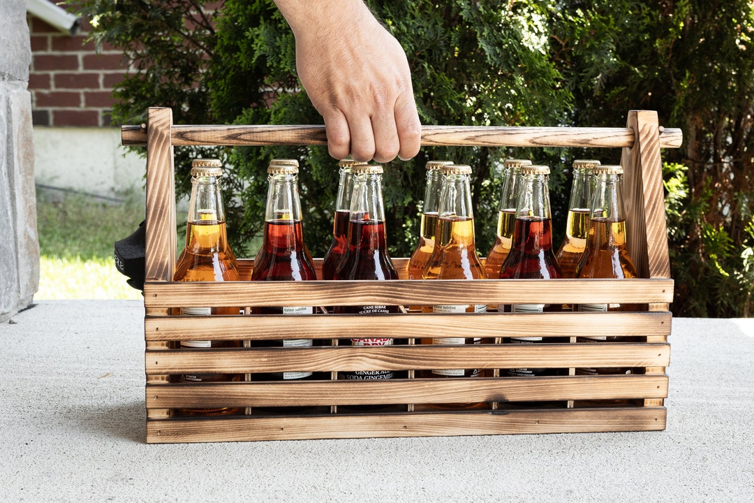 Wooden Beer Caddy for Holding Beer Bottle Opener Bottle Carrier for ...
