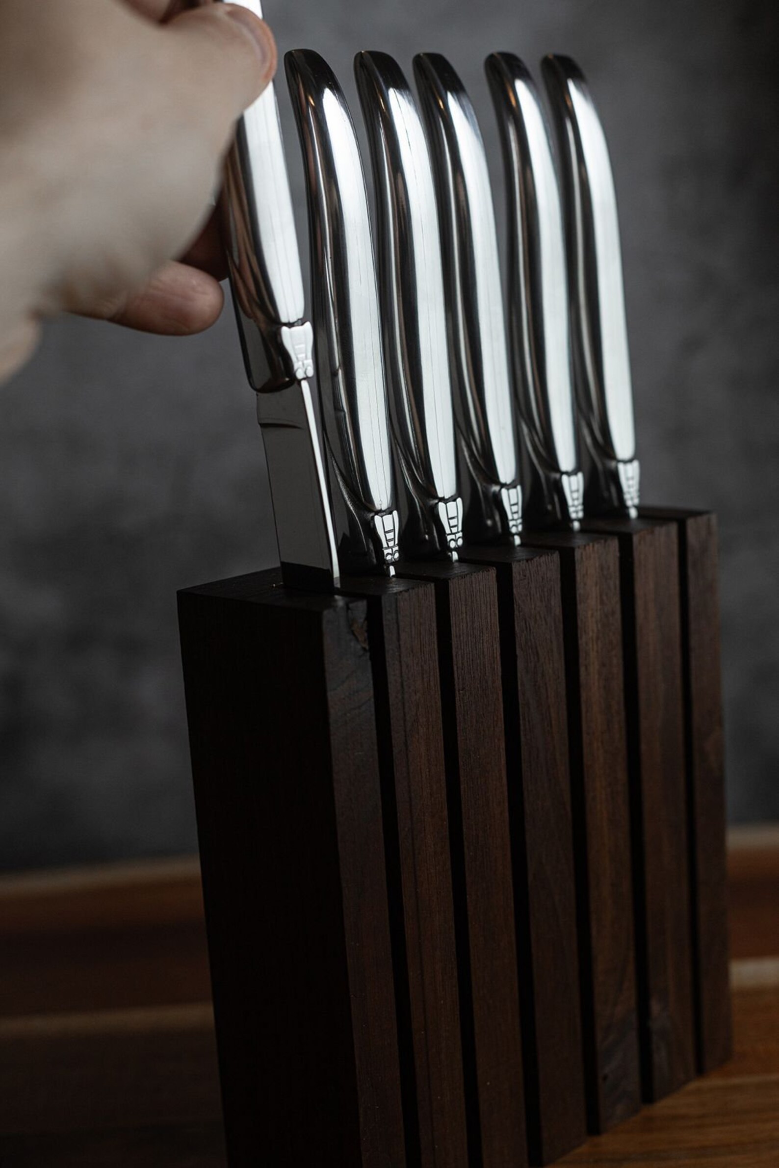 Wood Magnetic Knife Display for Kitchen Decoration for Countertop Knife ...