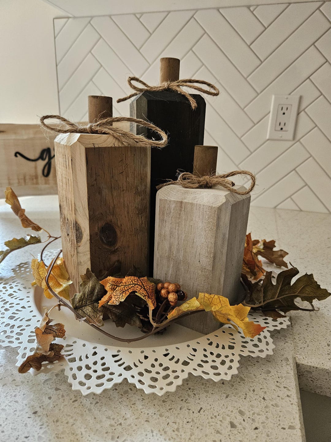 Wood Pumpkin Decor for Thanksgiving Decor for Fall Pumpkin Set of 3 ...