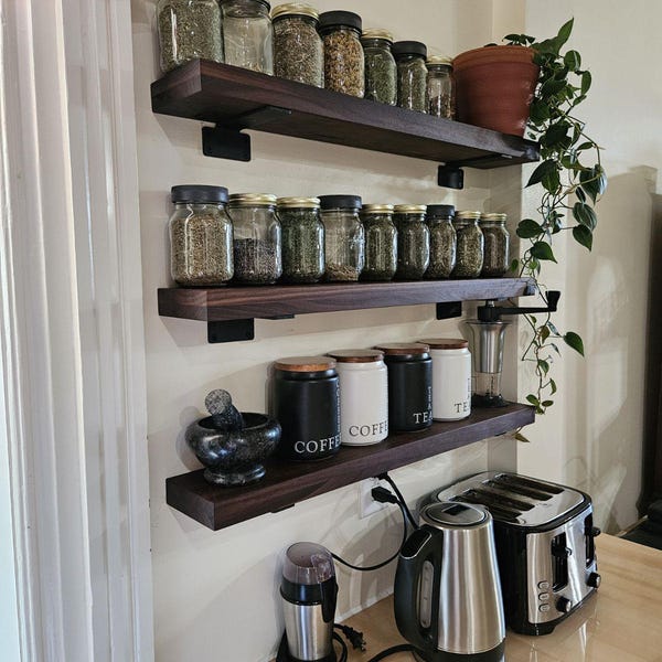 Kitchen Wood Shelves - Etsy
