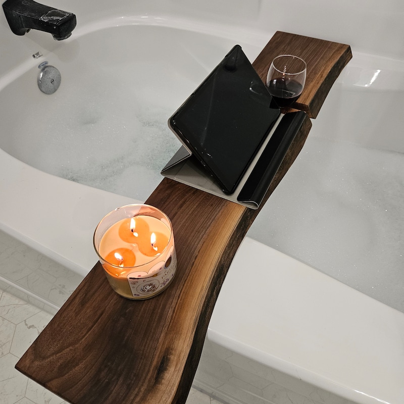 Wood Walnut Tub Tray - Etsy