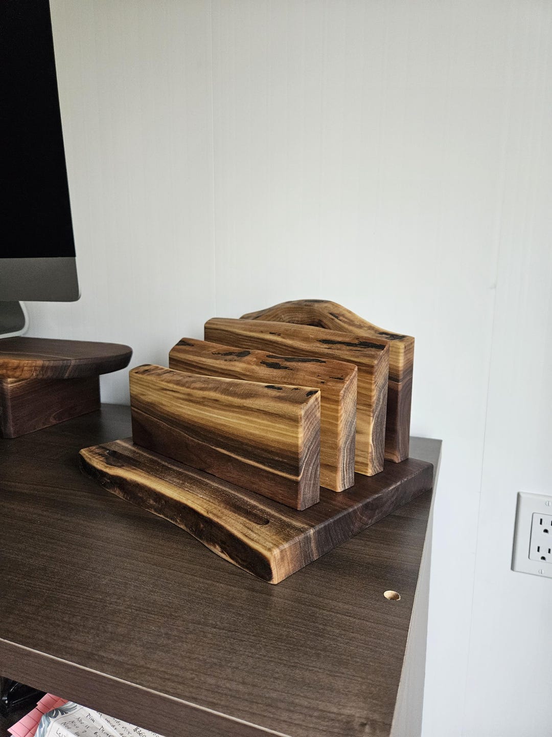 Walnut File Holder for Folder Organizer for Desk Accessories for Office ...