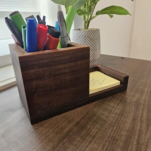 Walnut Wood Sticky Note Holder Office Desk Accessories Wood Pen Holder ...