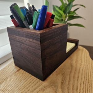 Walnut Wood Sticky Note Holder Office Desk Accessories Wood Pen Holder ...