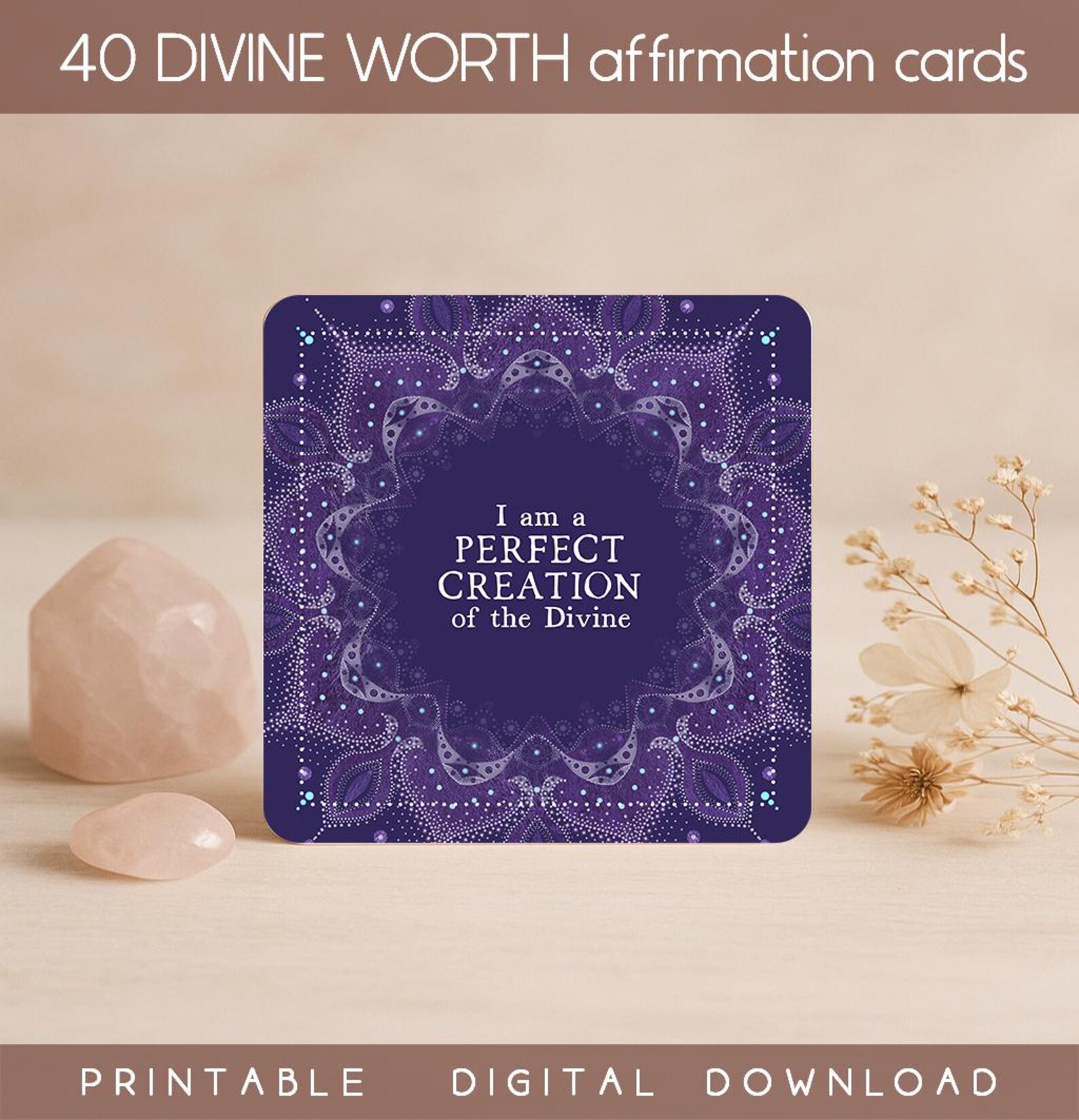 Affirmation Cards Printable – 40 Affirmations for Divine Worth ...