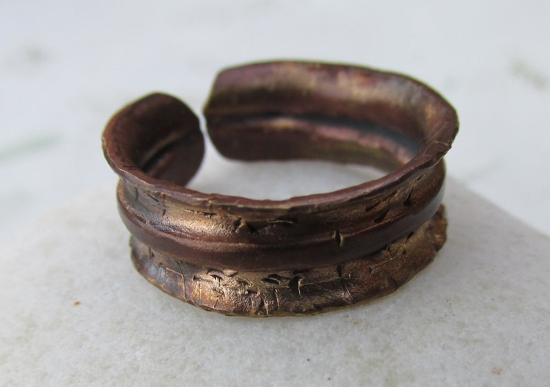 Flared and Fold Formed Hammered Brass Ring - Etsy