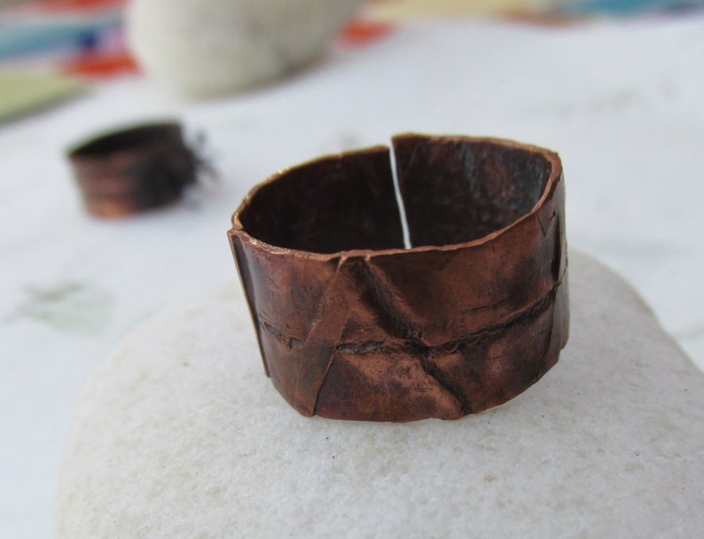 Reversable Sculptured Fold Formed Copper Ring - Etsy