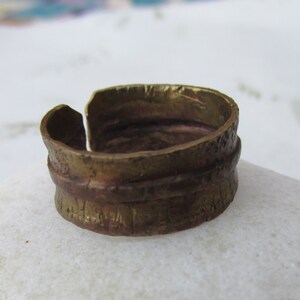 Fold Formed With a Ridge and Textured Hammered Brass Ring - Etsy