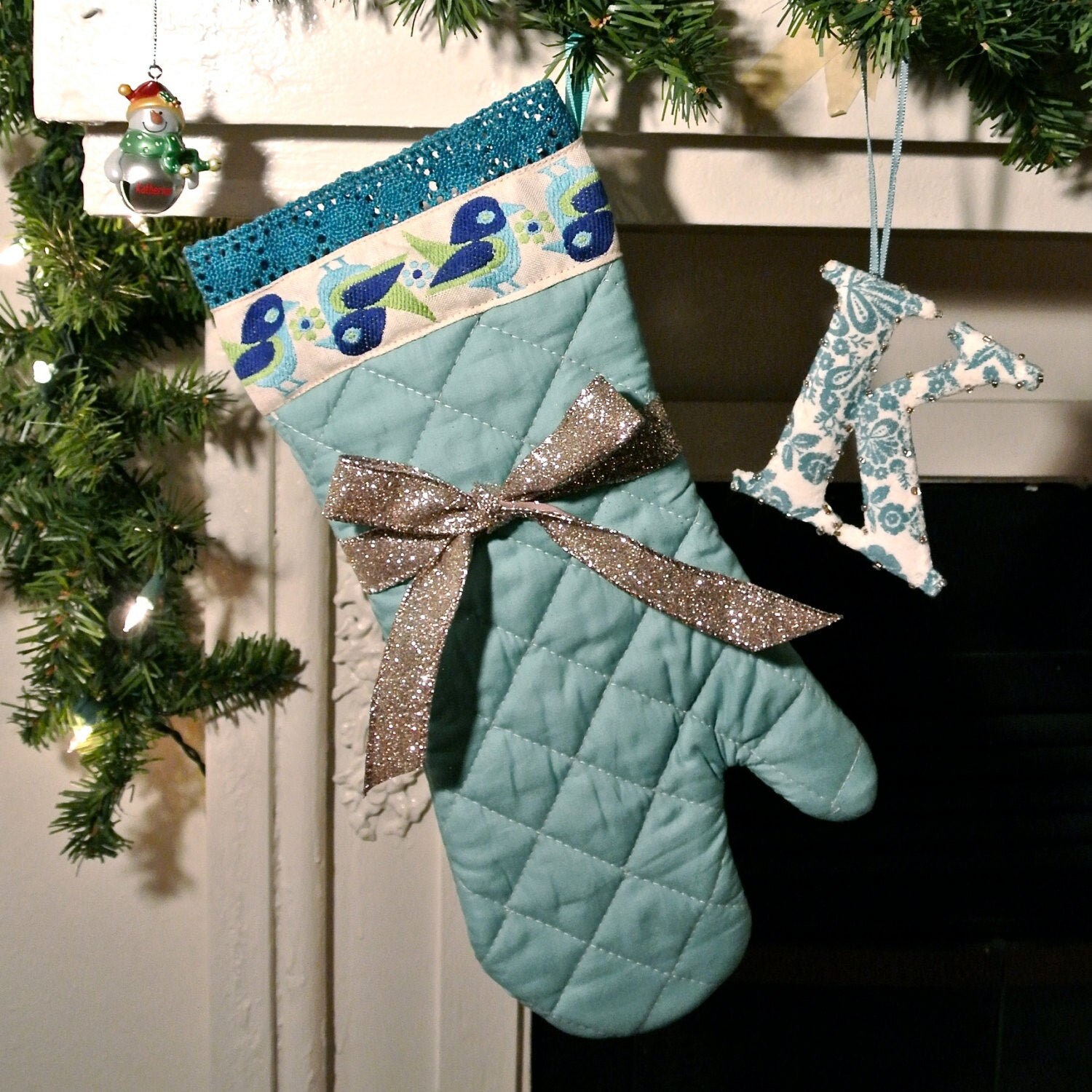 Jingle Bells Holiday Oven Mitt. Christmas Tree Kitchen Pot | Etsy