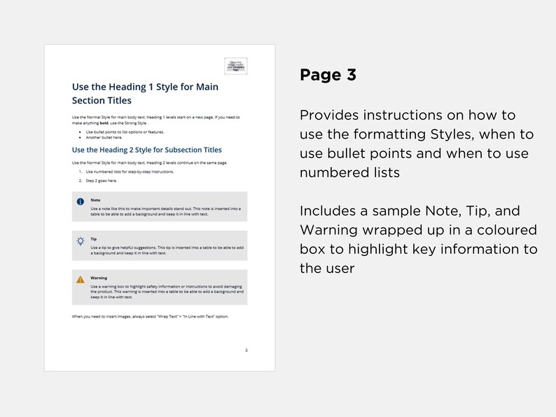 Simple US Letter Size User Guide / Instruction Manual Template in ...
