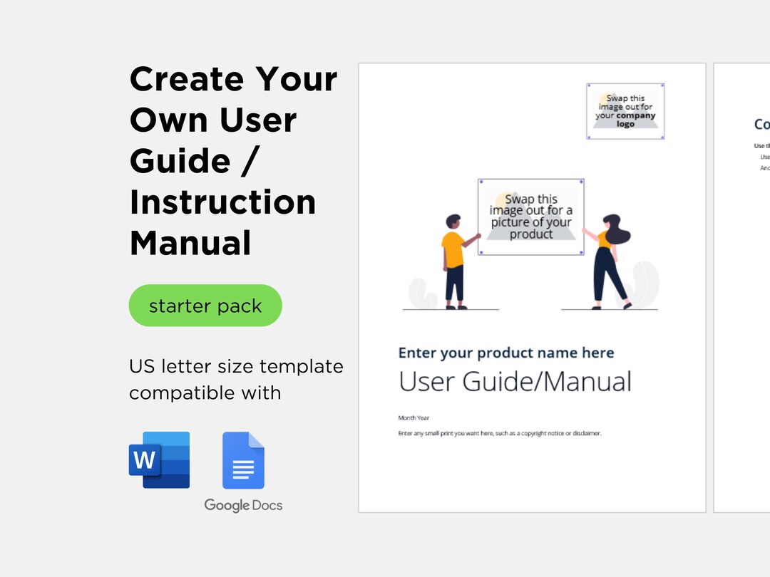 Simple US Letter Size User Guide / Instruction Manual Template in ...