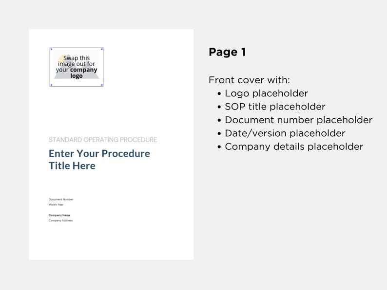 SOP Template: Standard Operating Procedure, A4 & US Letter (digital ...