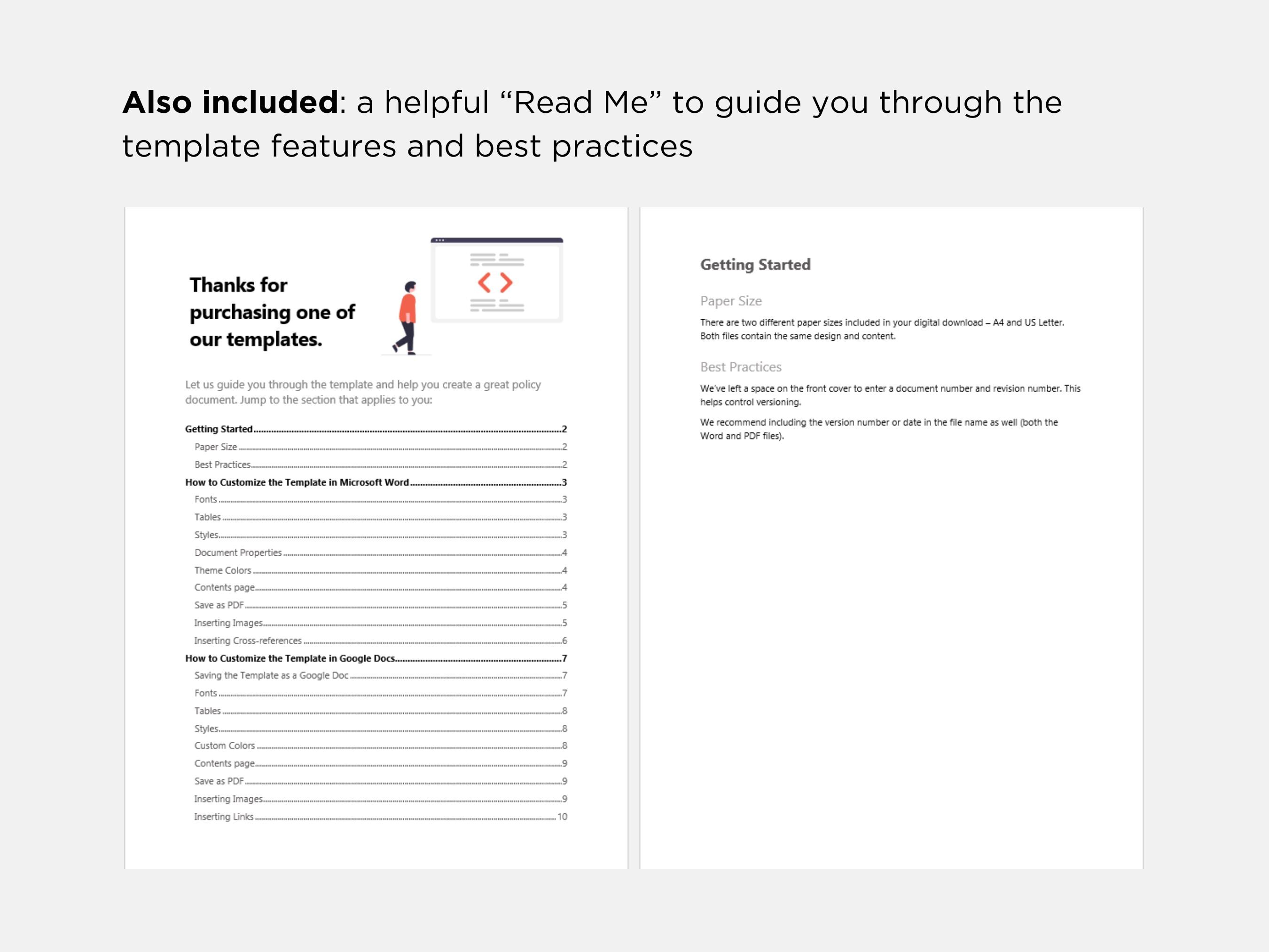 Simple Policy Document Template | A4 & US Letter | Compatible With ...