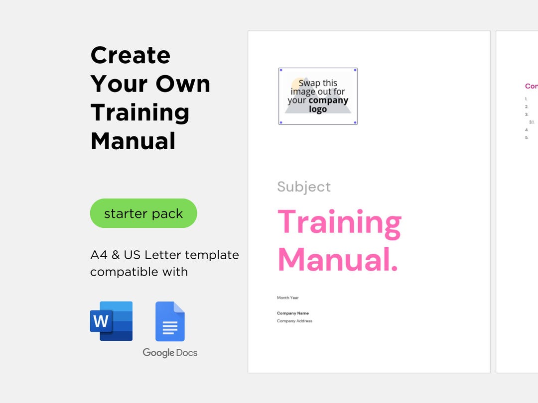 Simple Training Manual Template With Bold Title | A4 & US Letter ...