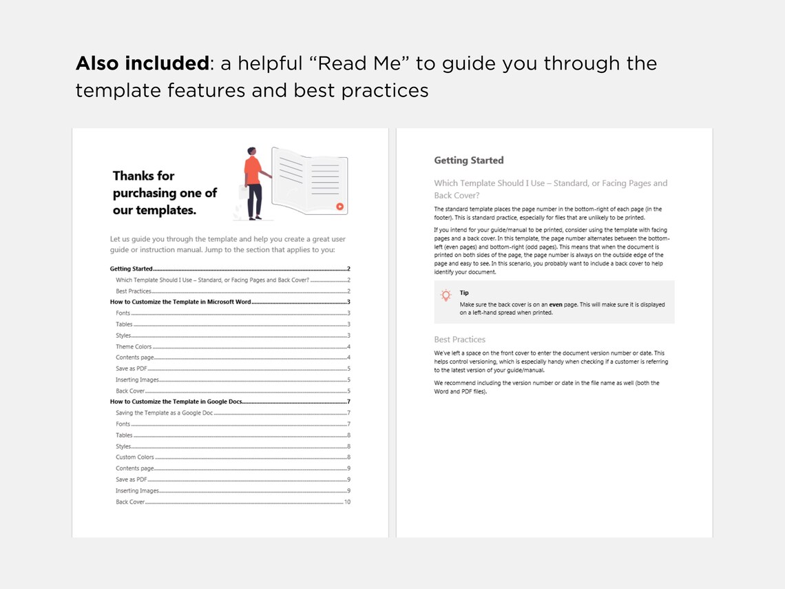 US Letter User Manual Template: Microsoft Word & Google Docs (digital Download) - Etsy