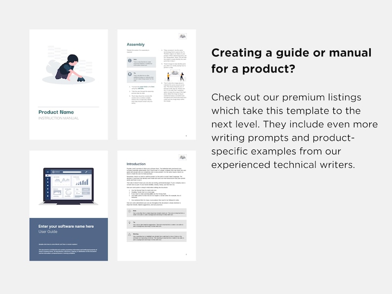 Simple US Letter Size User Guide / Instruction Manual Template in ...