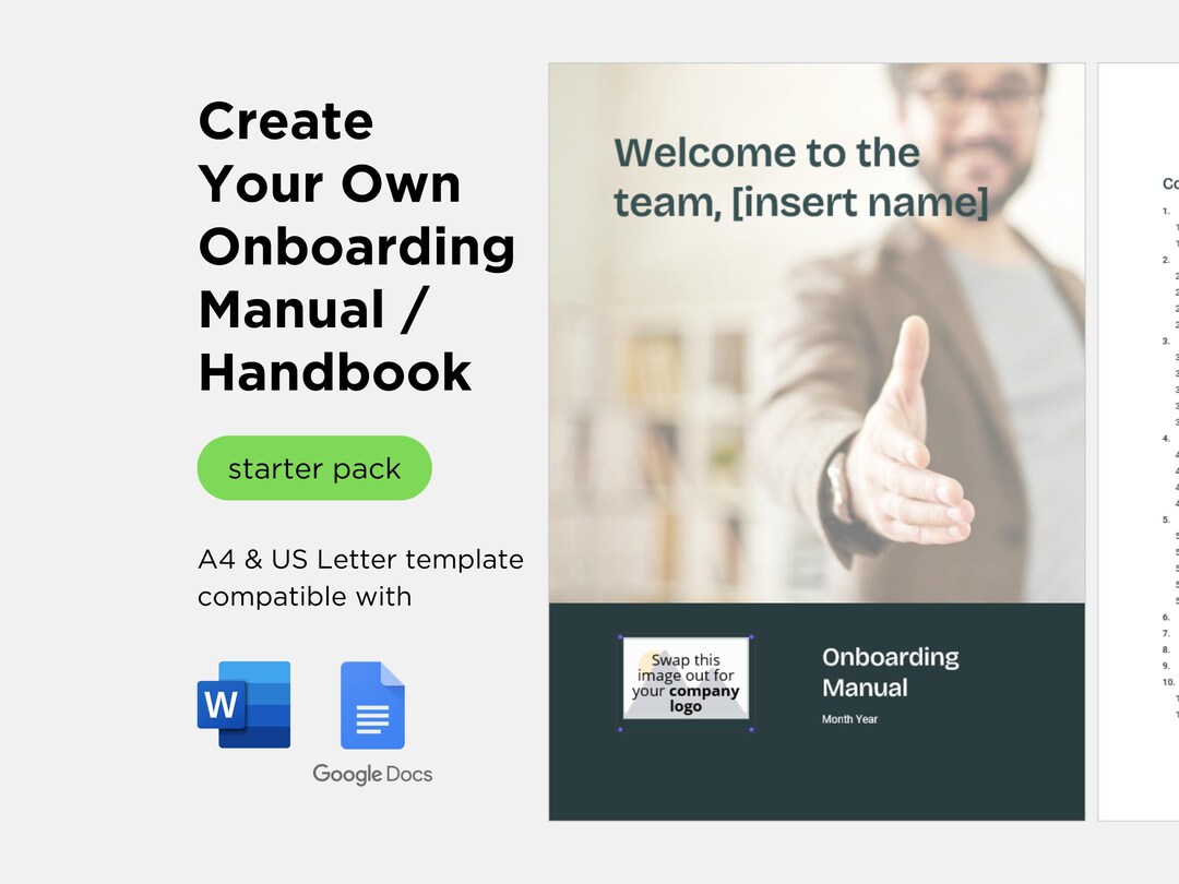 Simple Onboarding Manual Template | A4 & US Letter | Compatible With ...