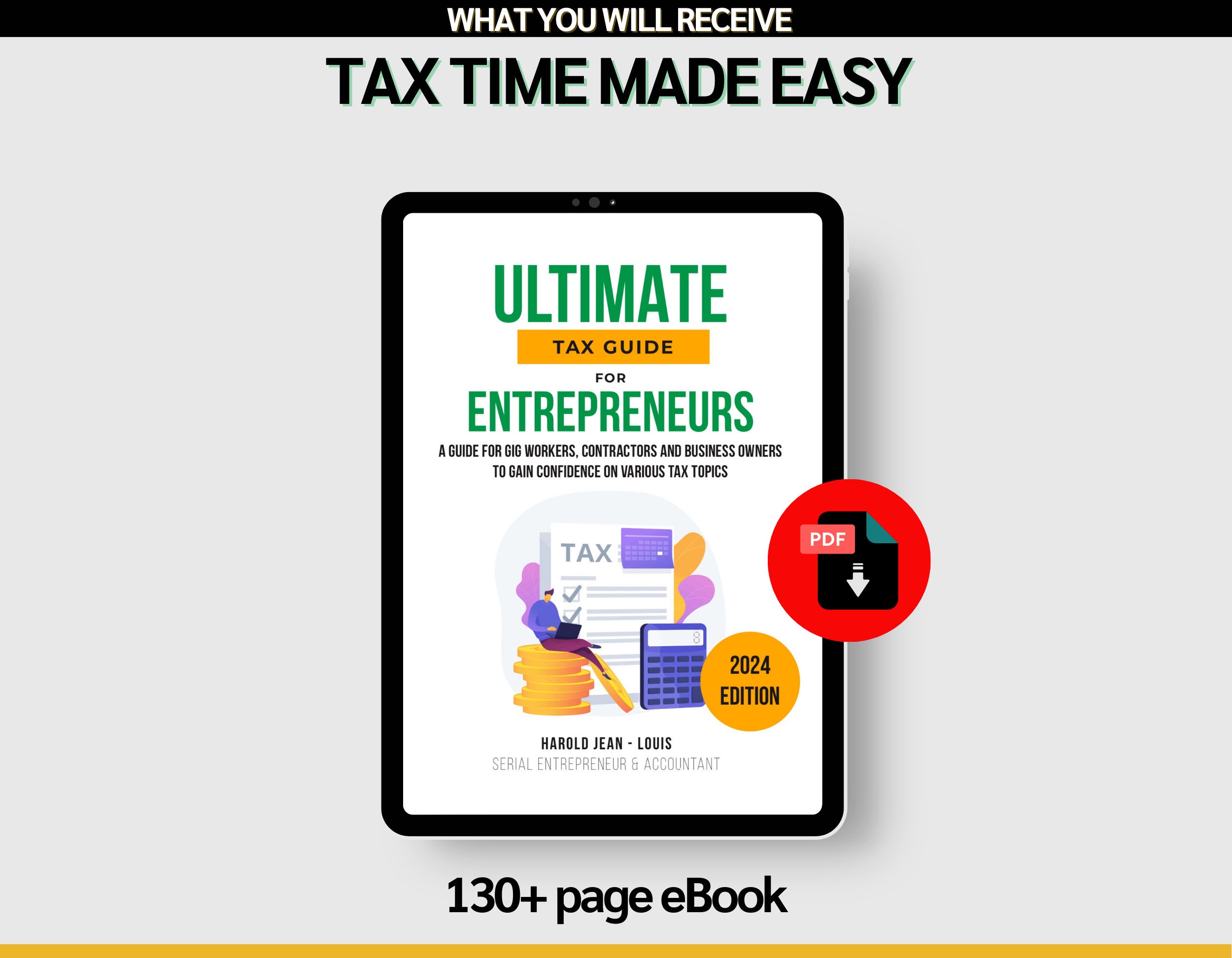 Ultimate Tax Guide E-book for Entrepreneurs Small Business Spreadsheet ...
