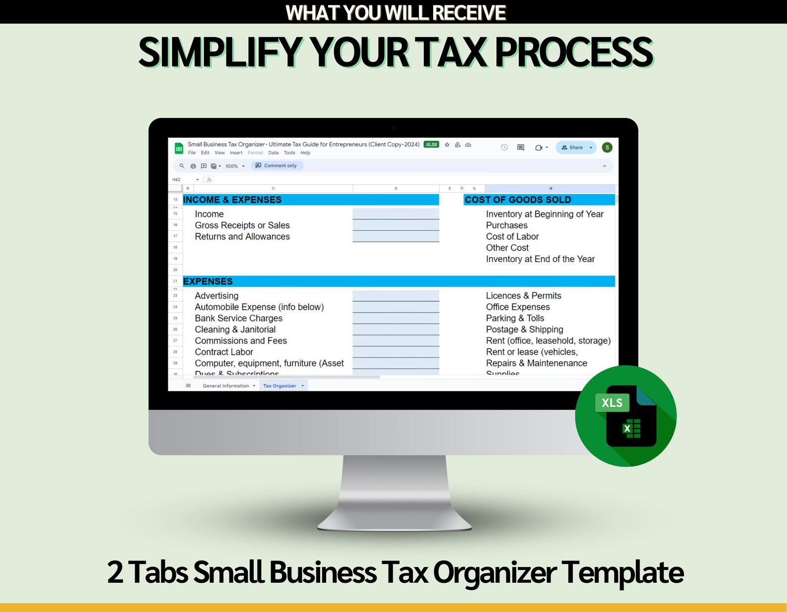 Ultimate Tax Guide Spreadsheet Tax Return Bundle Small Business Owner ...