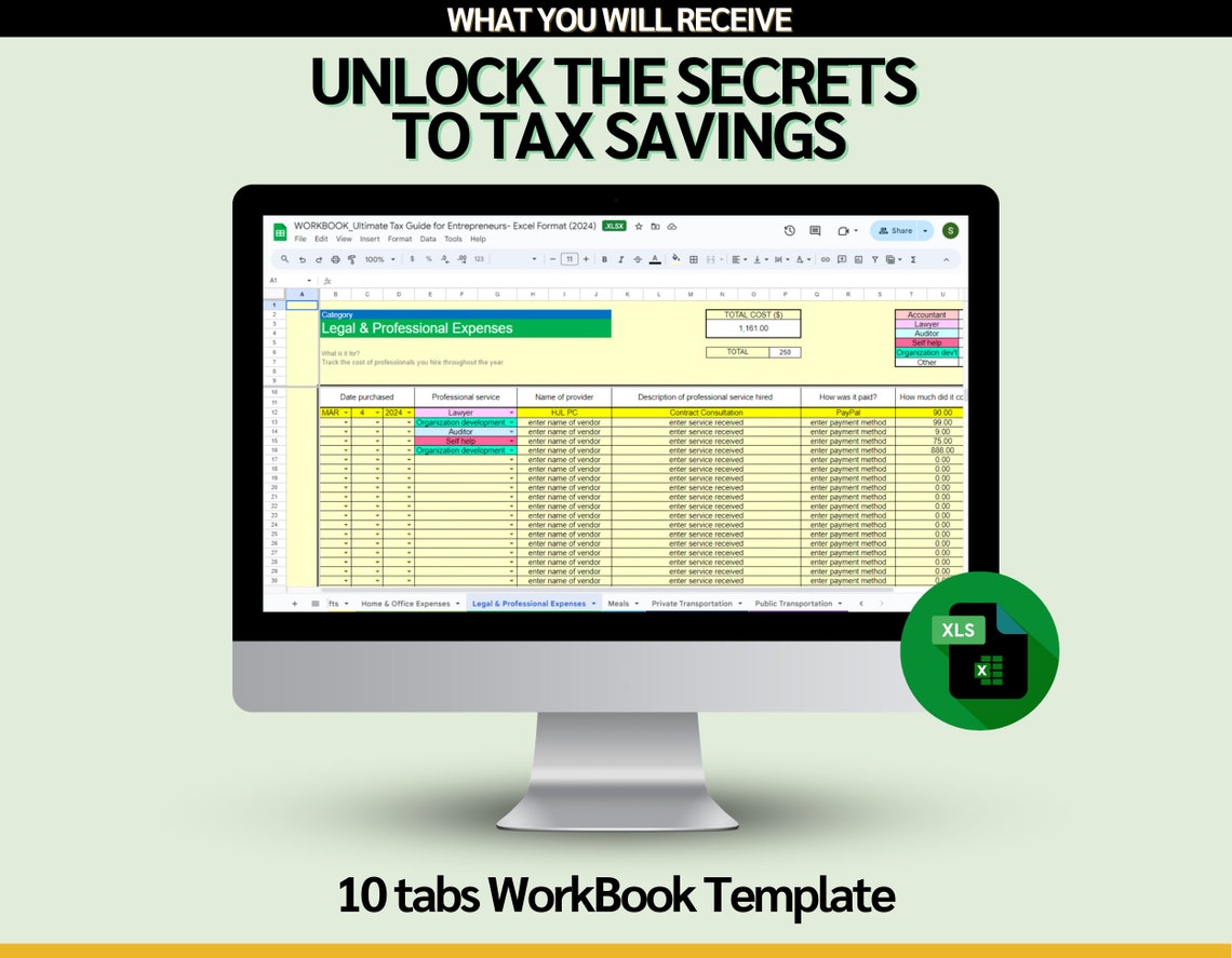Ultimate Tax Guide Spreadsheet Tax Return Bundle Small Business Owner ...