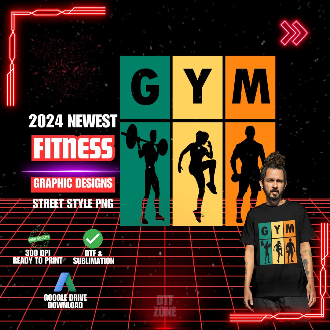 Fitness Graphic Design PNG File Gym T-shirt Design Print on Demand DTF ...