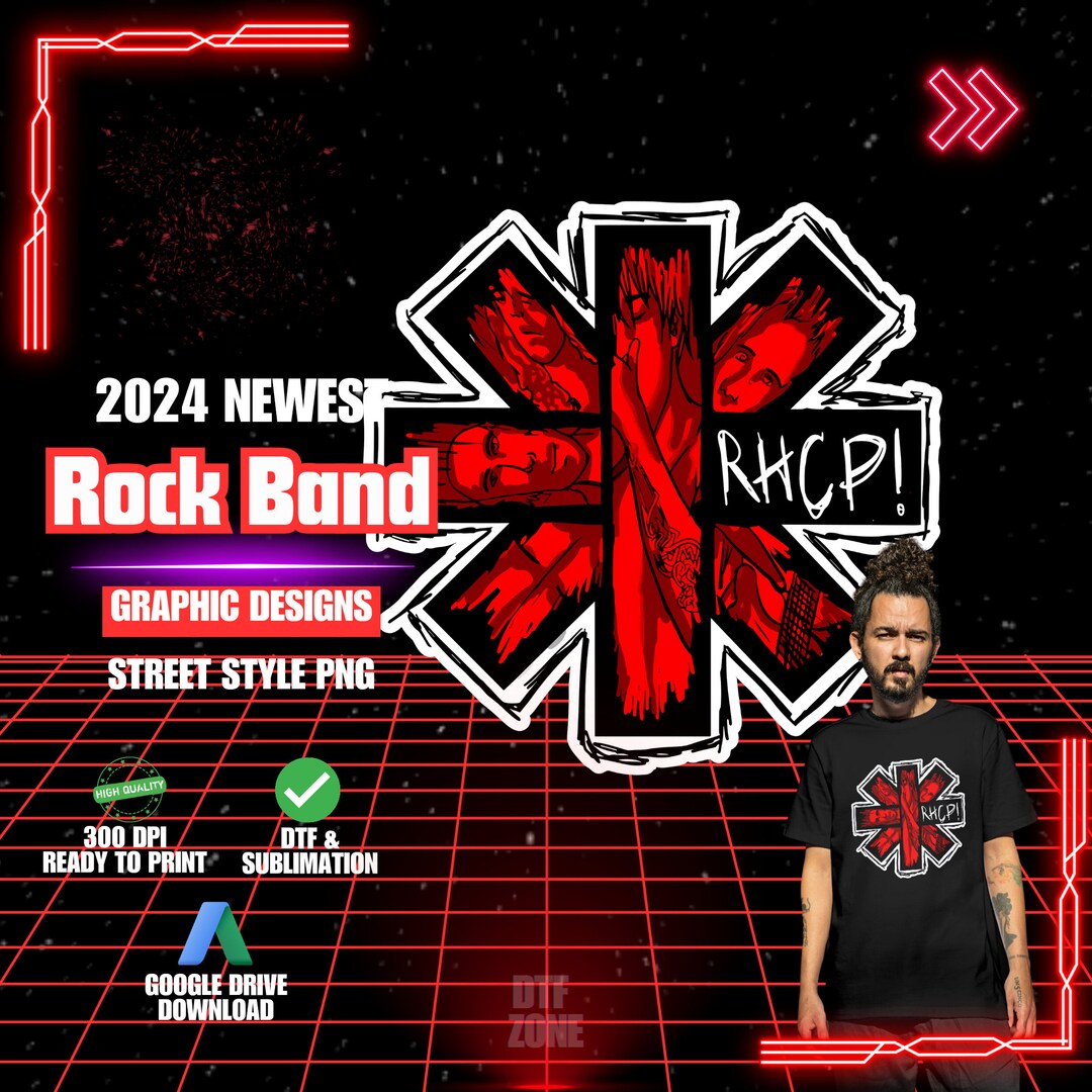 Premium Rock Band Graphic Design PNG File Street Wear Design Hip Hop ...