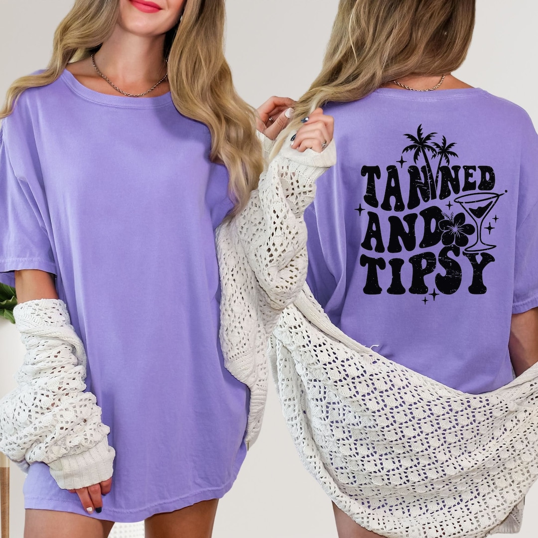 Tanned and Tipsy Shirt, Cute Summer Tee, Trendy Beach Clothes, Design ...