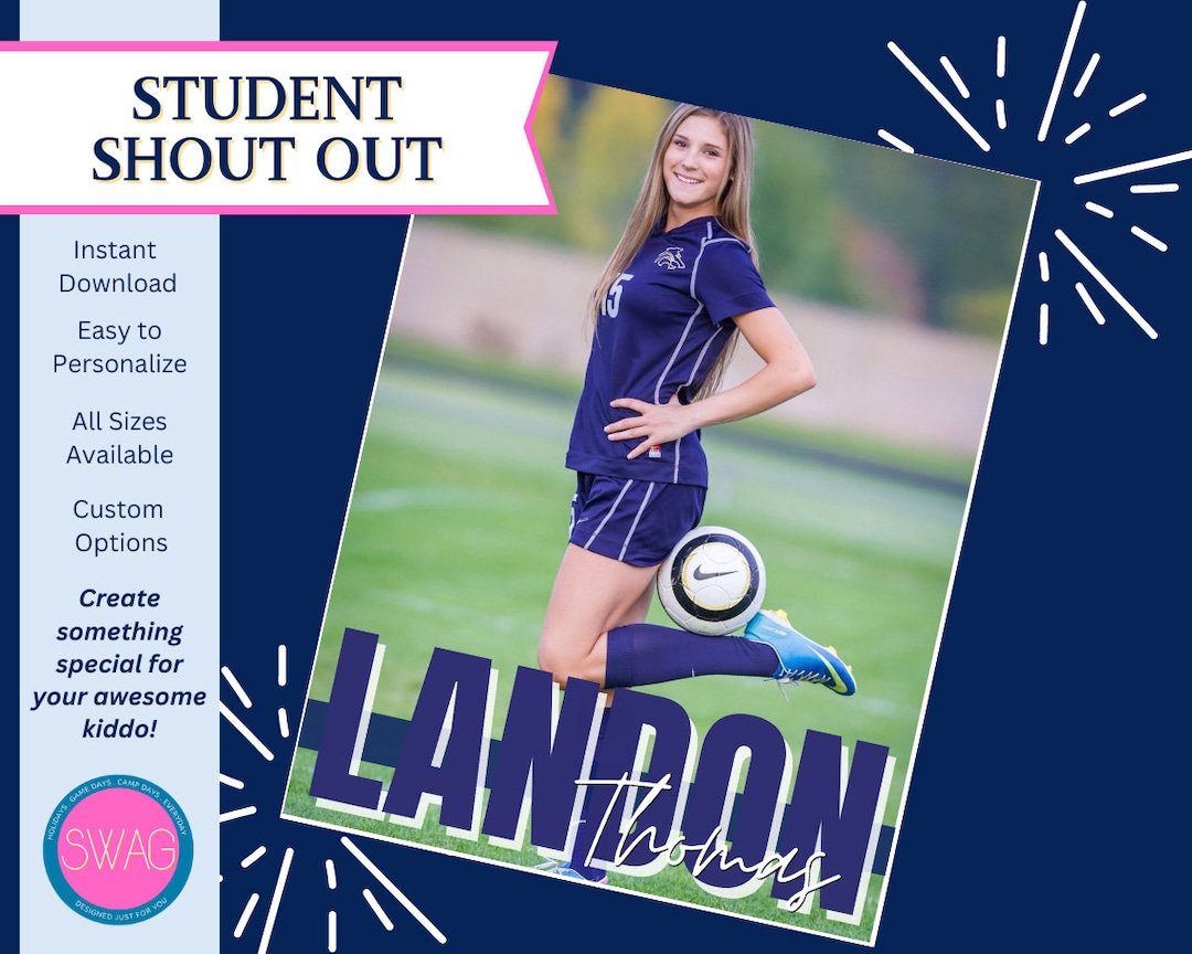 FULL PAGE "landon" Announcement Yearbook Ad Student Shoutout Canva ...