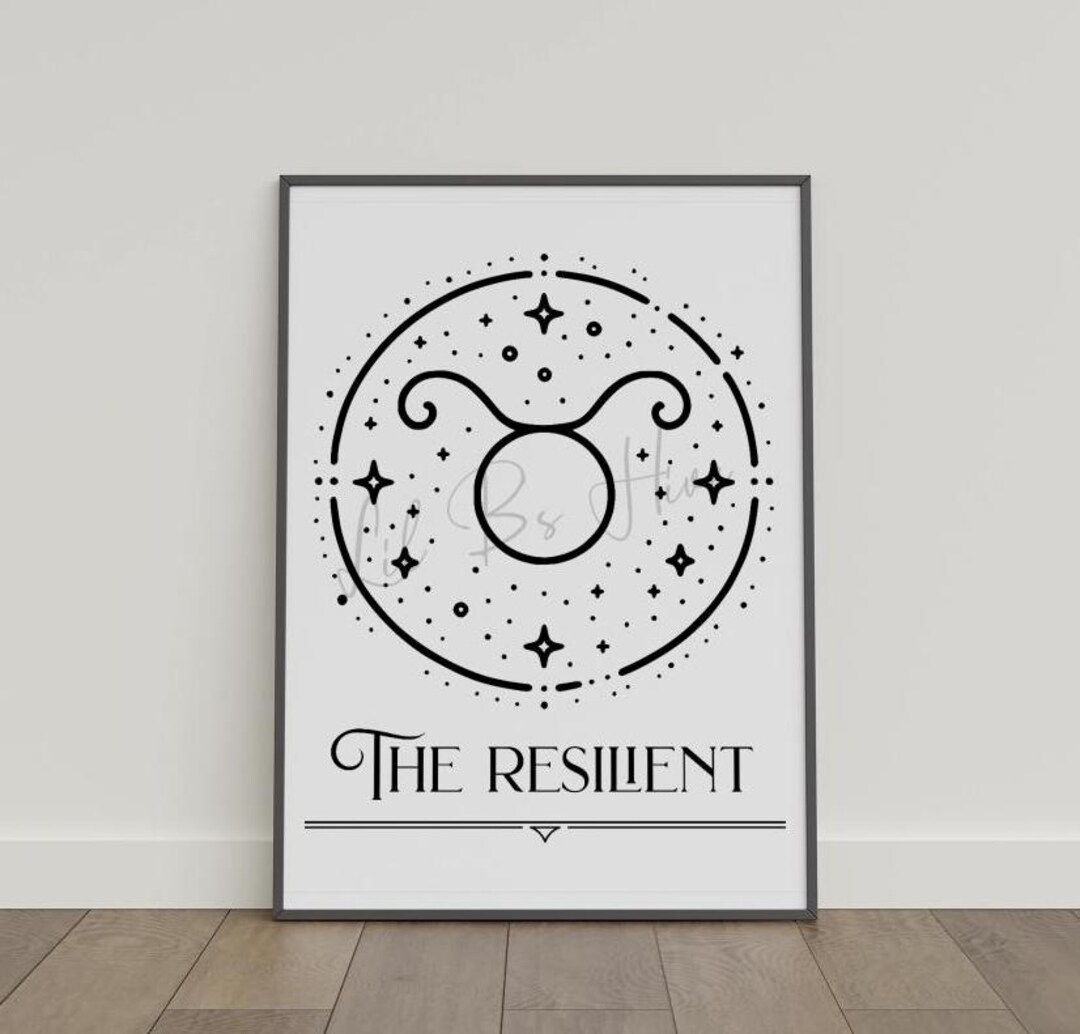 Minimalist Taurus Zodiac Symbol Printable Wall Art, Modern Astrology ...