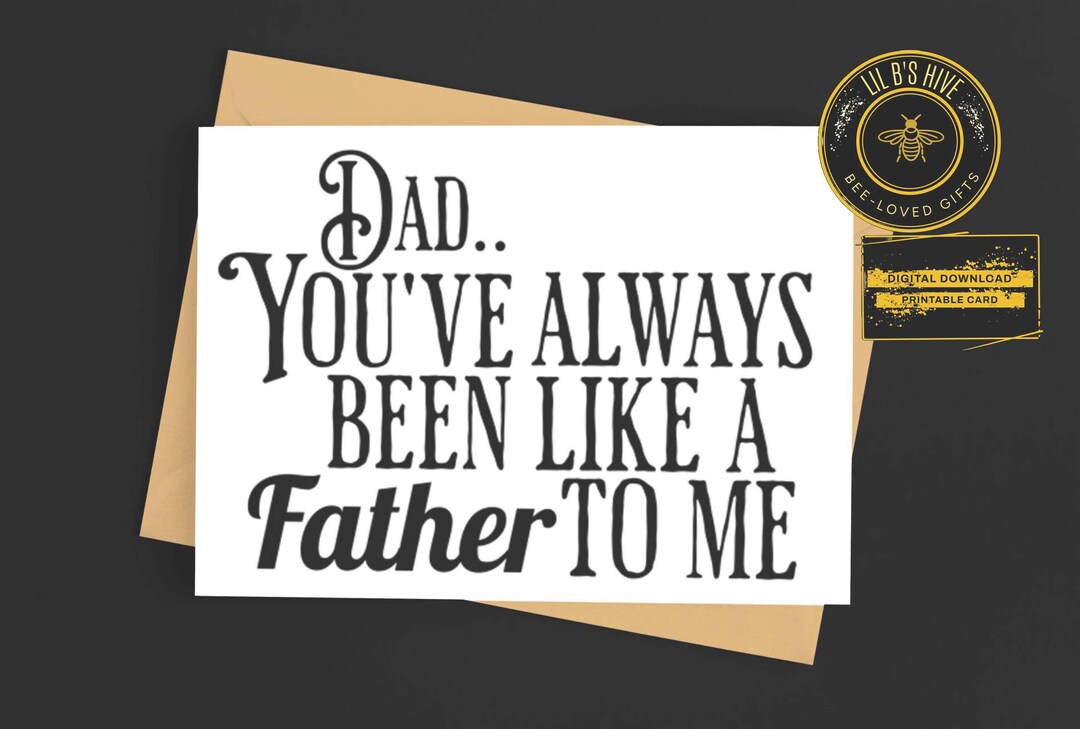 Dad Printable Card, Instant Download, PDF, JPEG, Father's Day, Dad ...