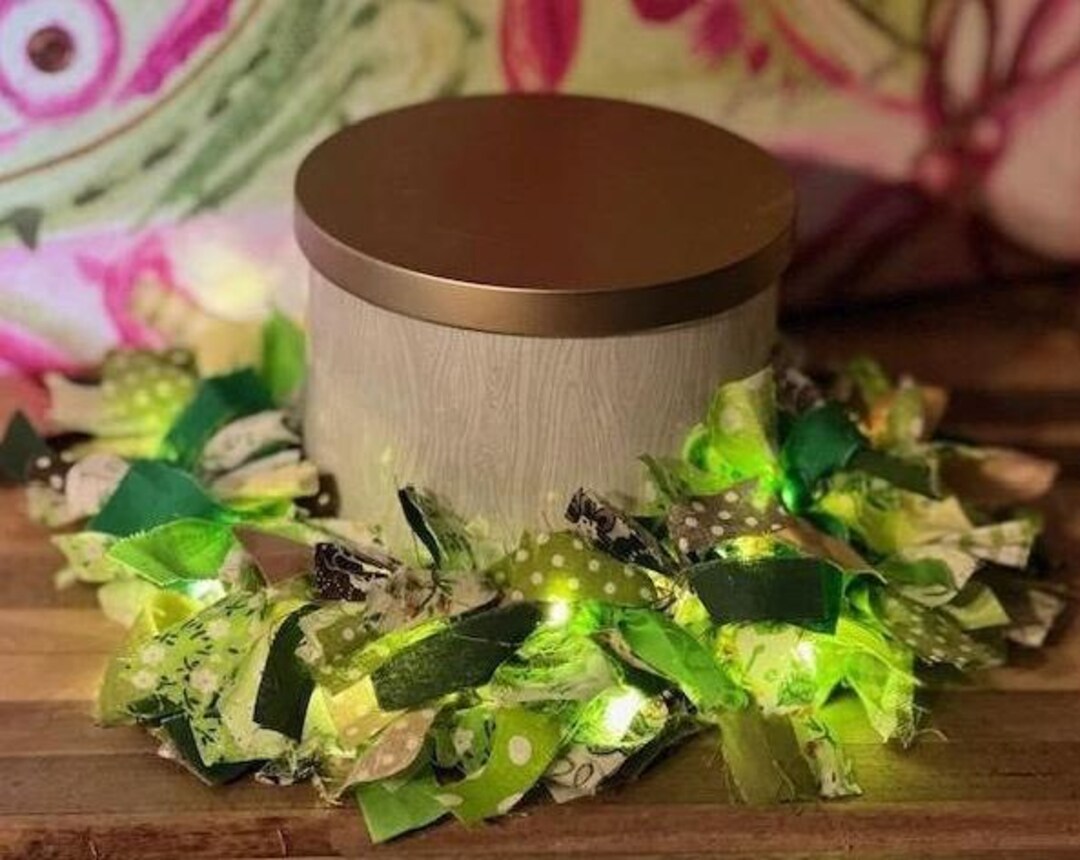36 Fairy Light Decor Rag Garland grass is Greener Home Decor, Accent ...