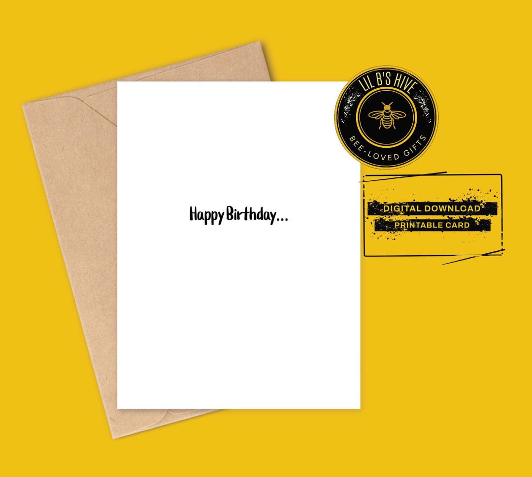 Funny Basic Birthday Printable Card, Birthday Humor, Instant Download ...