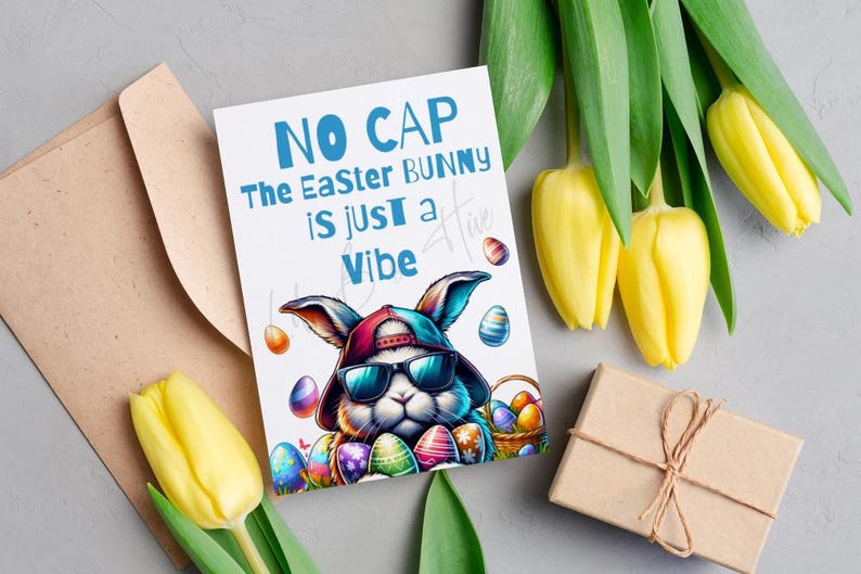 Funny Gen Z Easter Printable Card, Meme Lover, Easter Bunny Vibe Card ...